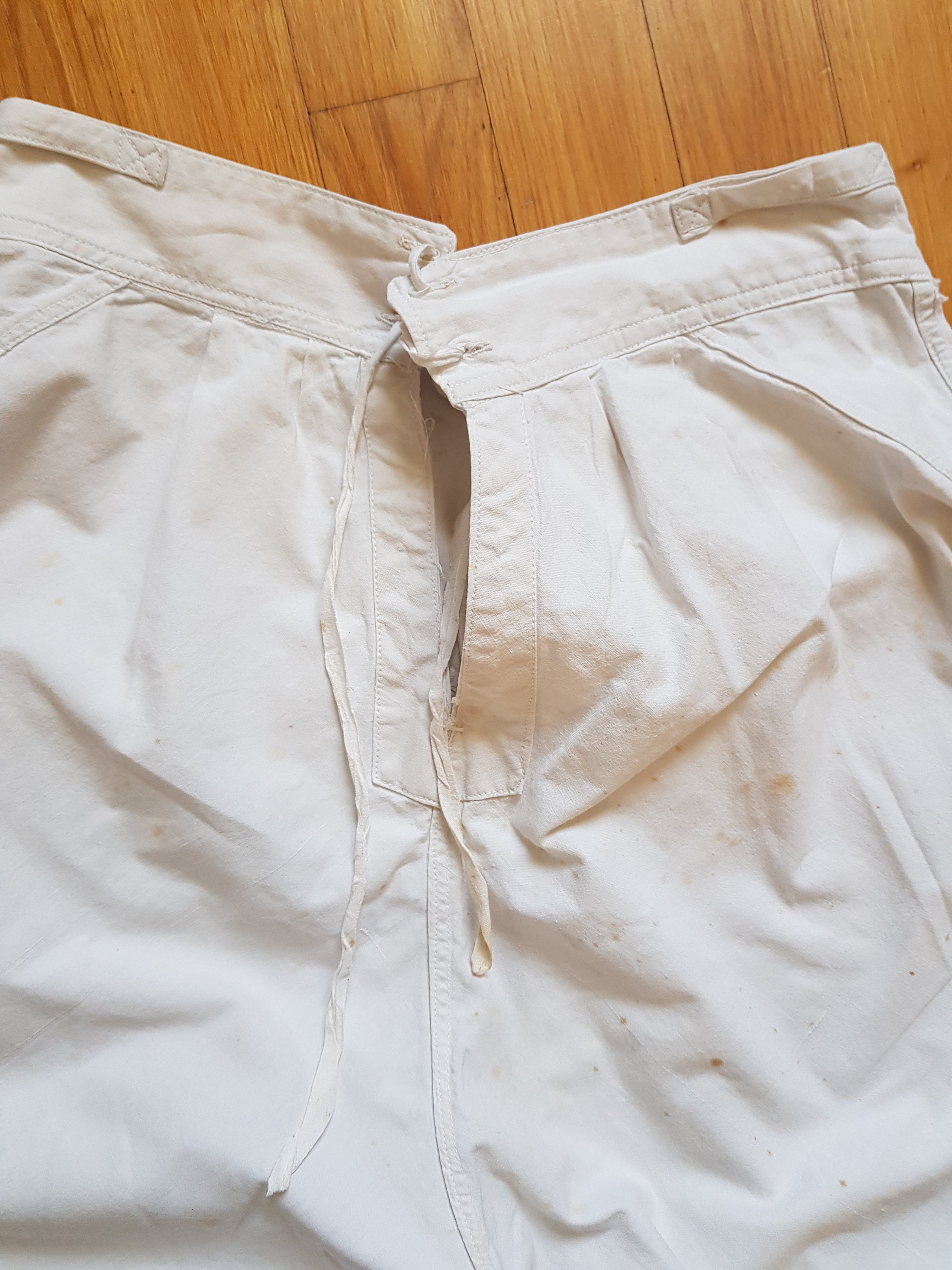 Antique French Mens Linen Drawers Underwear Breeches Full Length ...