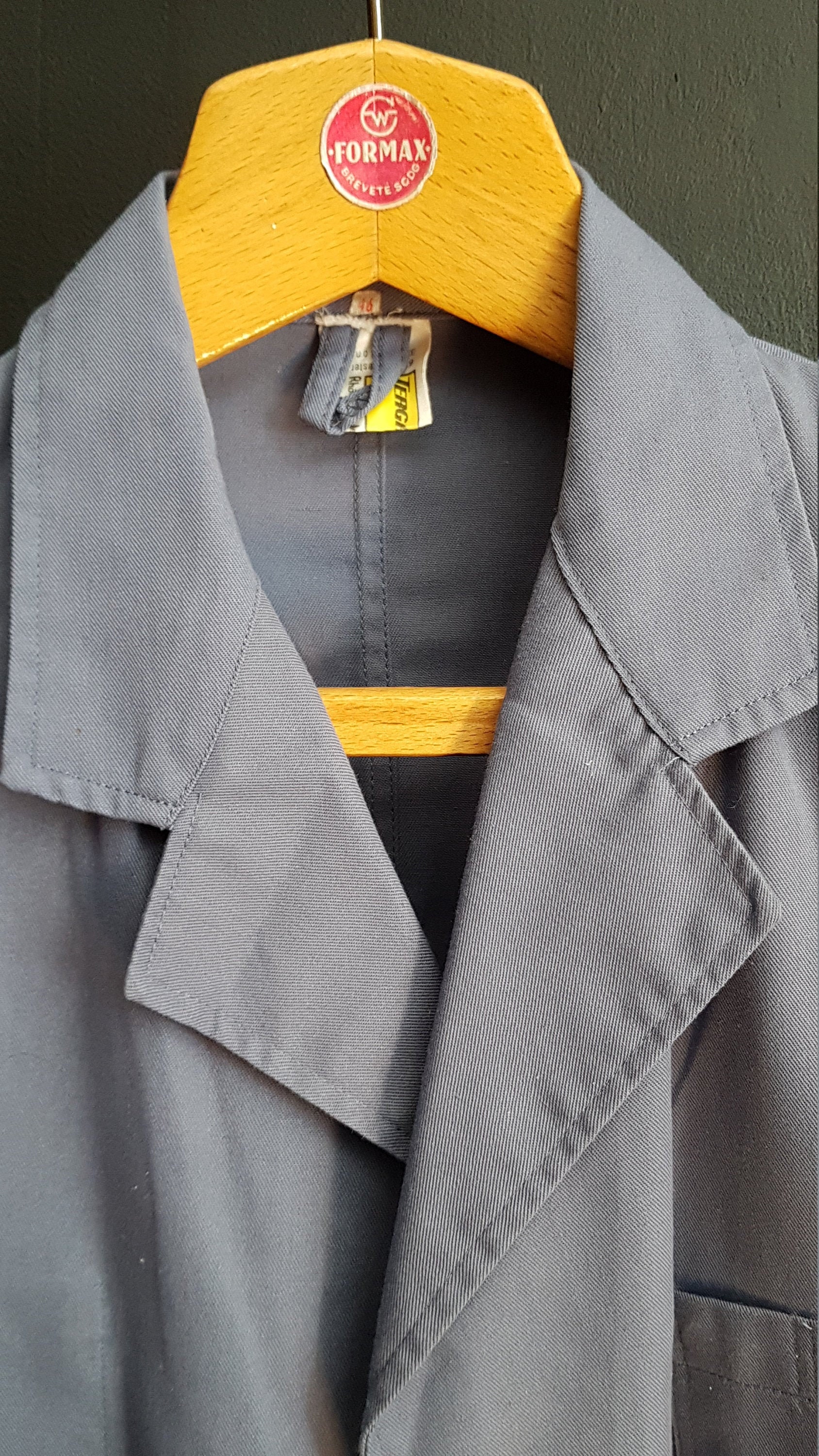 Vintage French Long Chore Duster Coat Sanforized Cotton Lab Shopkeeper ...
