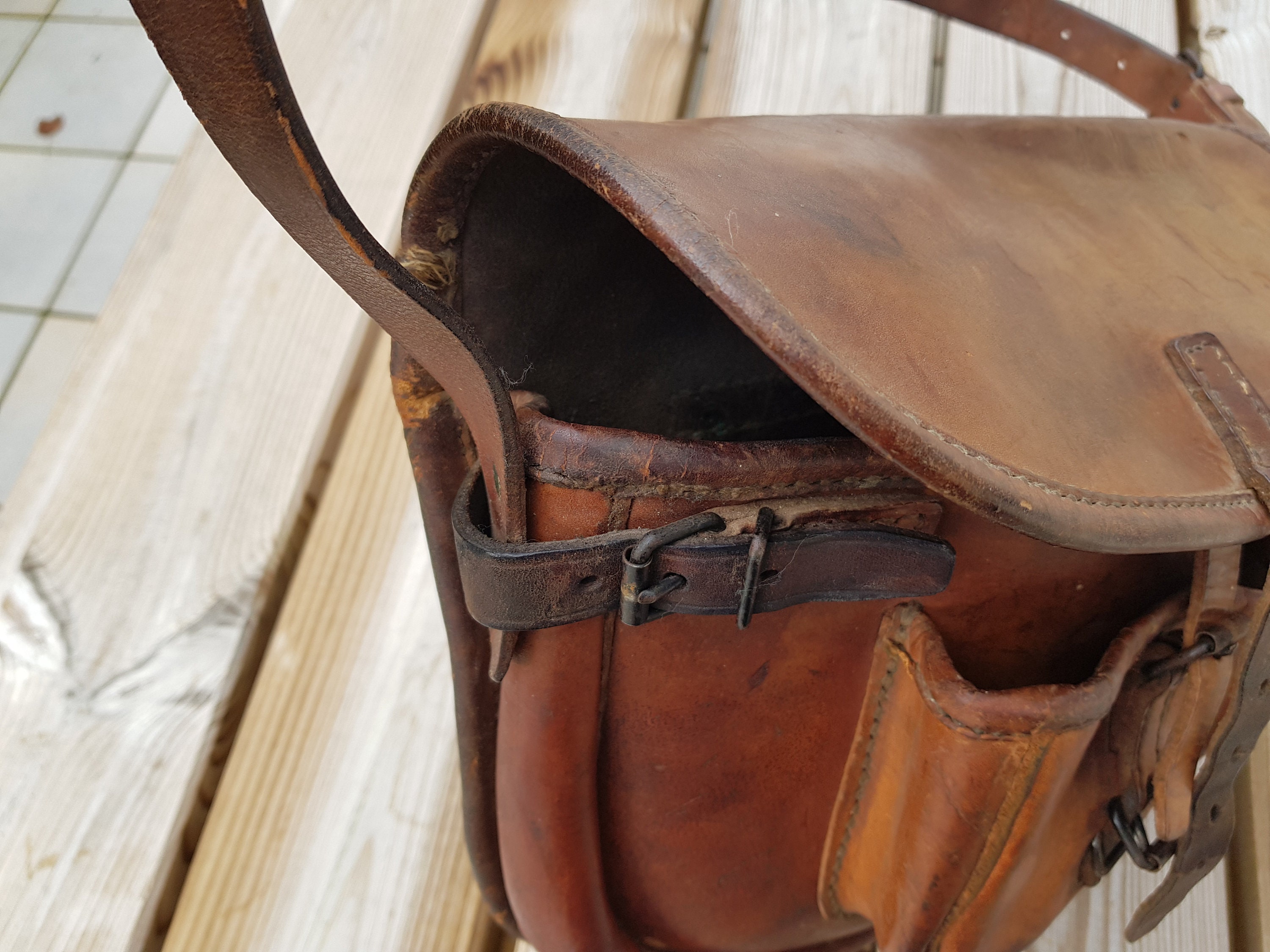 1960s Vintage French PTT La Poste Postman Small Bag Brown Leather ...