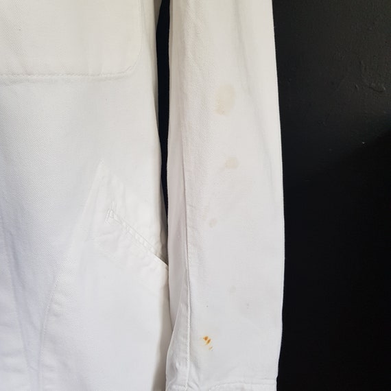 1980s White Au Molinel lab coat long jacket duster XS… - Gem