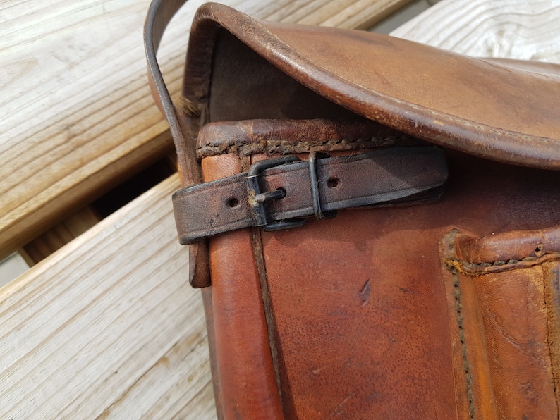 1960s Vintage French PTT La Poste Postman Small Bag Brown Leather ...