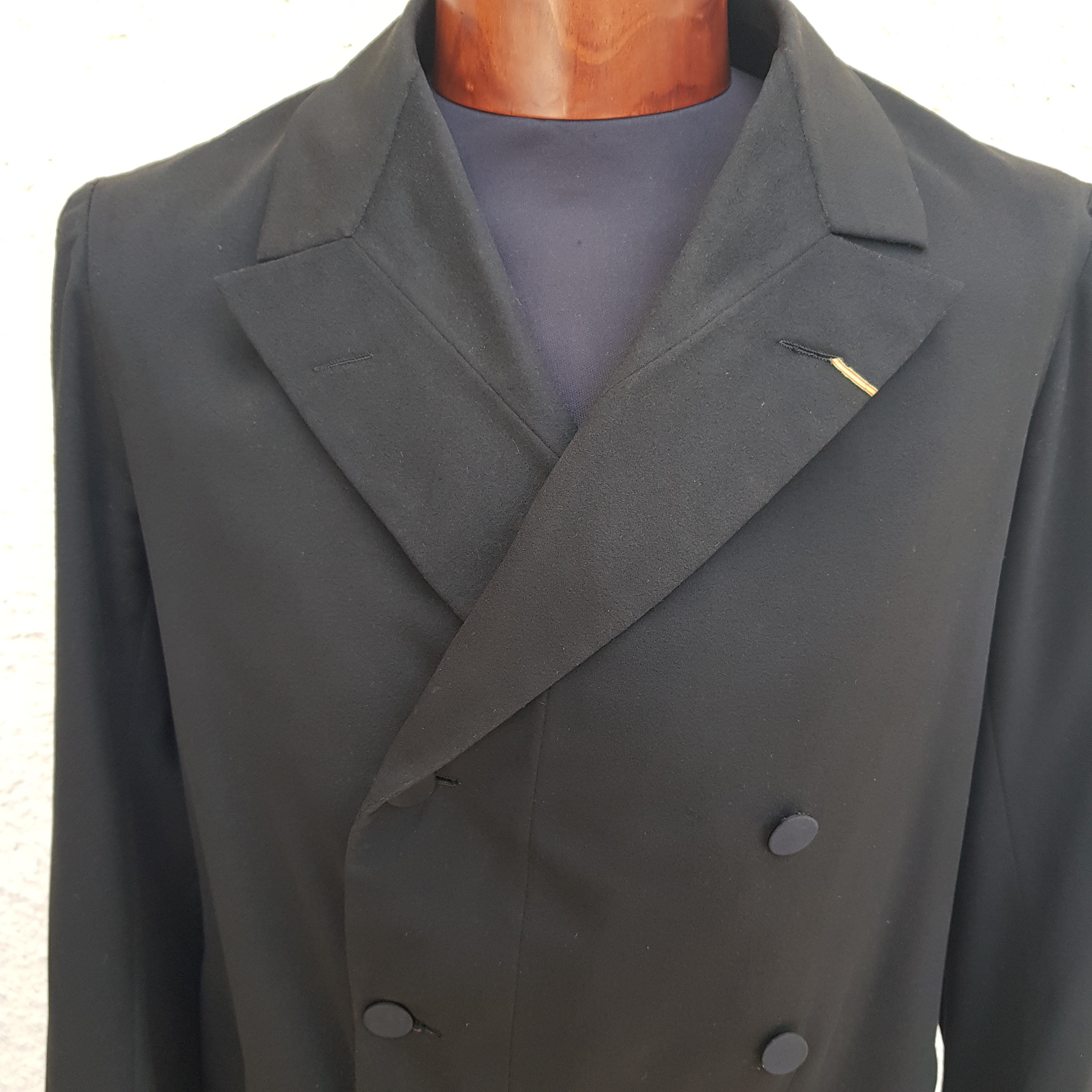 1900s French Antique Black Double Breasted Overcoat Frock Coat Double ...