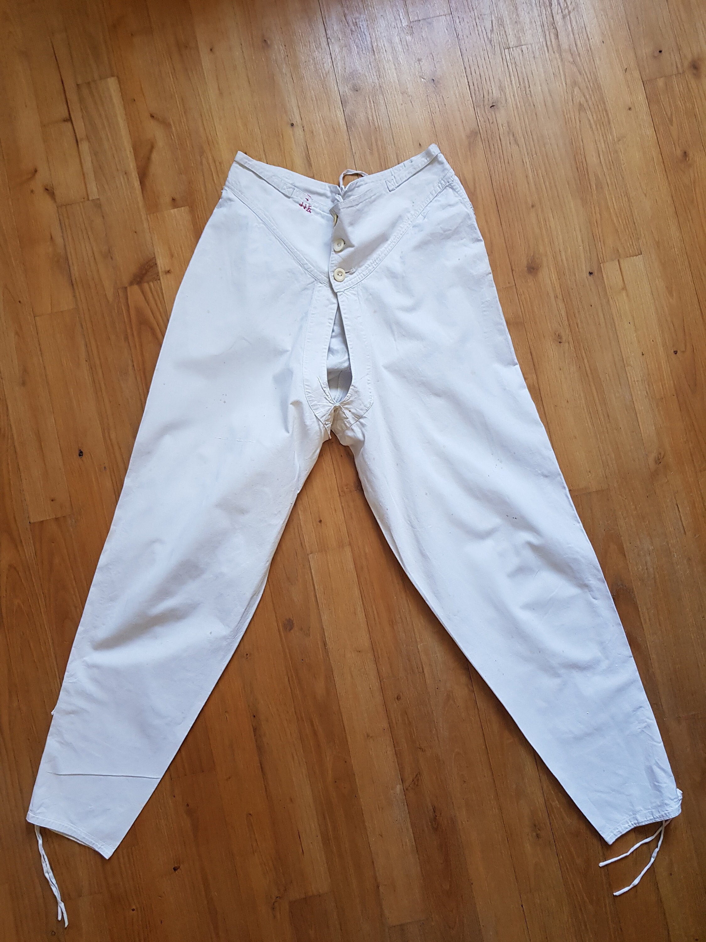 Antique French Mens Linen Drawers Underwear Breeches Full Length ...