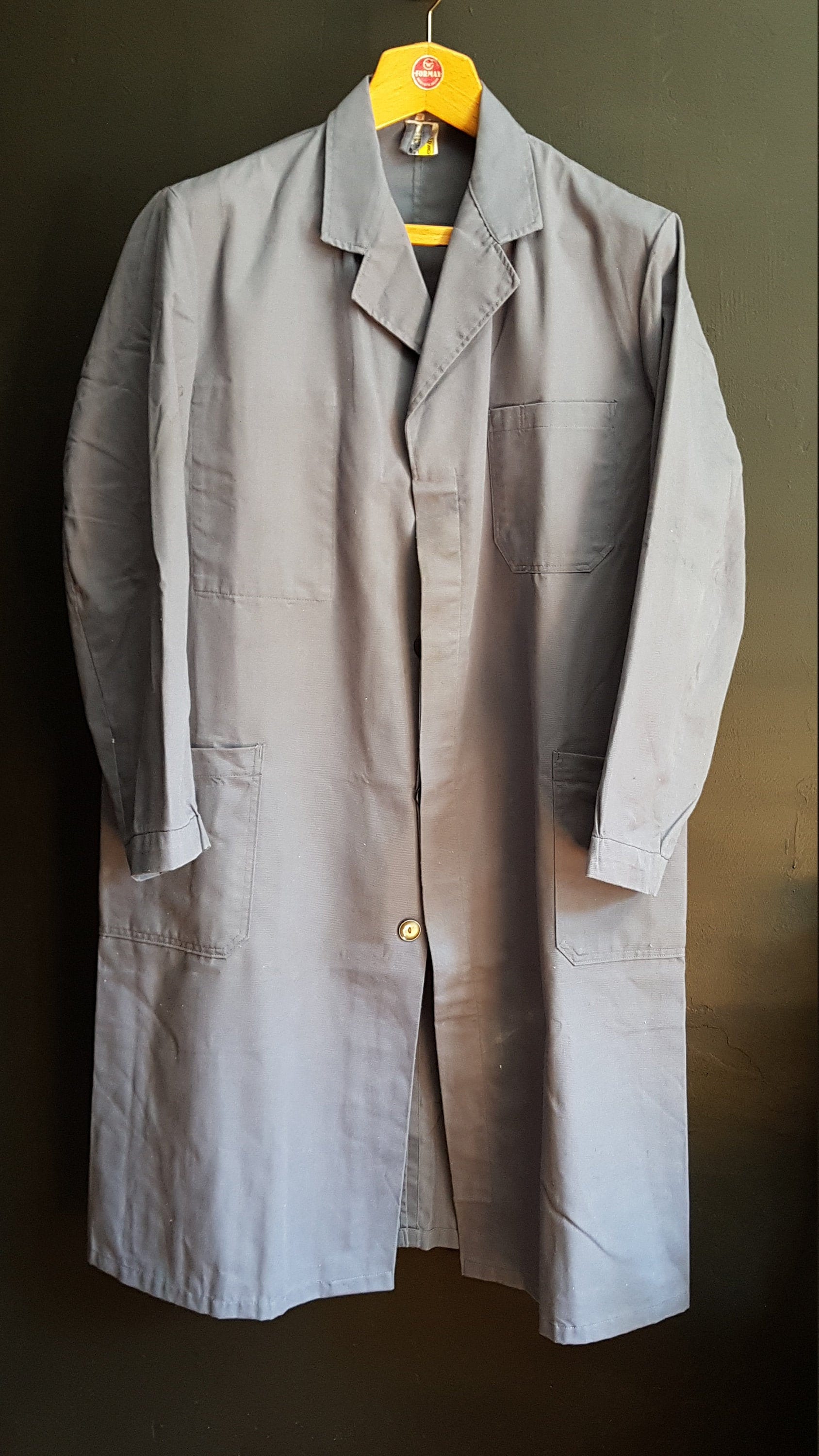 Vintage French Long Chore Duster Coat Sanforized Cotton Lab Shopkeeper ...