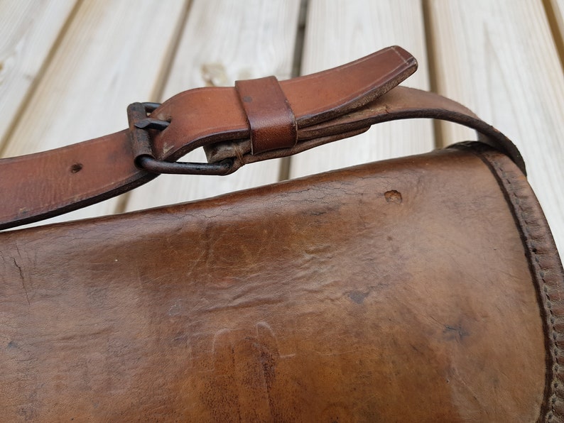 1960s Vintage French PTT La Poste Postman Small Bag Brown Leather ...