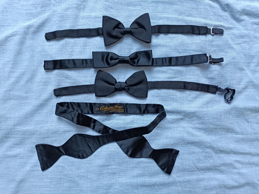 Collection Vintage 1960s 1970s Black Bow Ties Formal Wear 14, 14.5, 15, 15.5 - Etsy