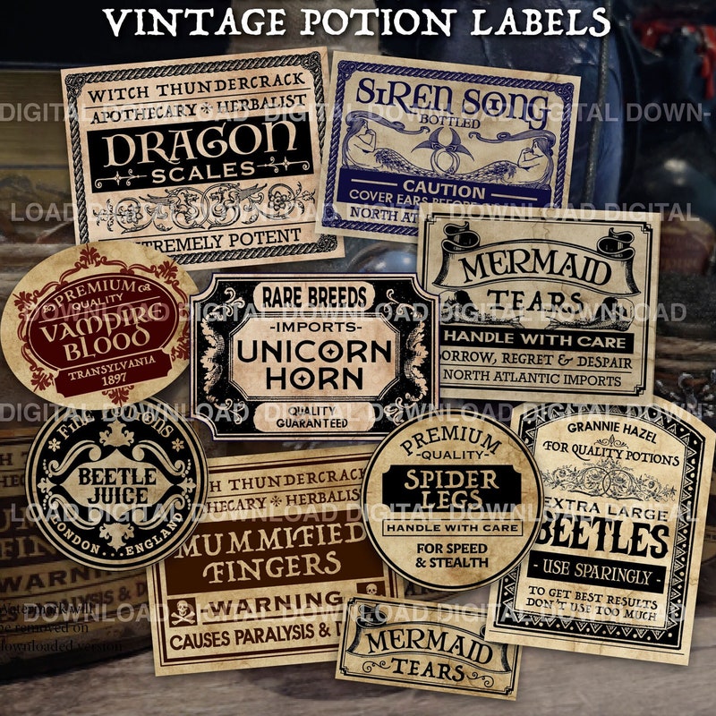 Potion Bottle Labels - Etsy