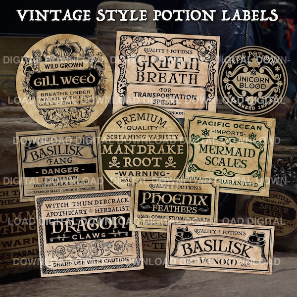 Potion Labels - Etsy