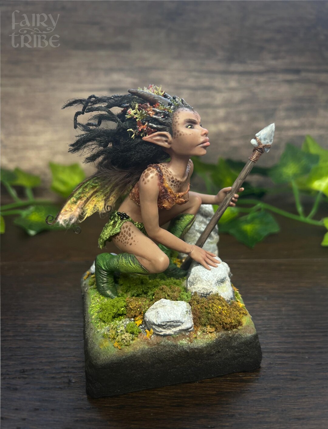 OOAK Fairy Art Doll Sculpture, Fierce Elf, Pixie, Polymer Clay - Etsy