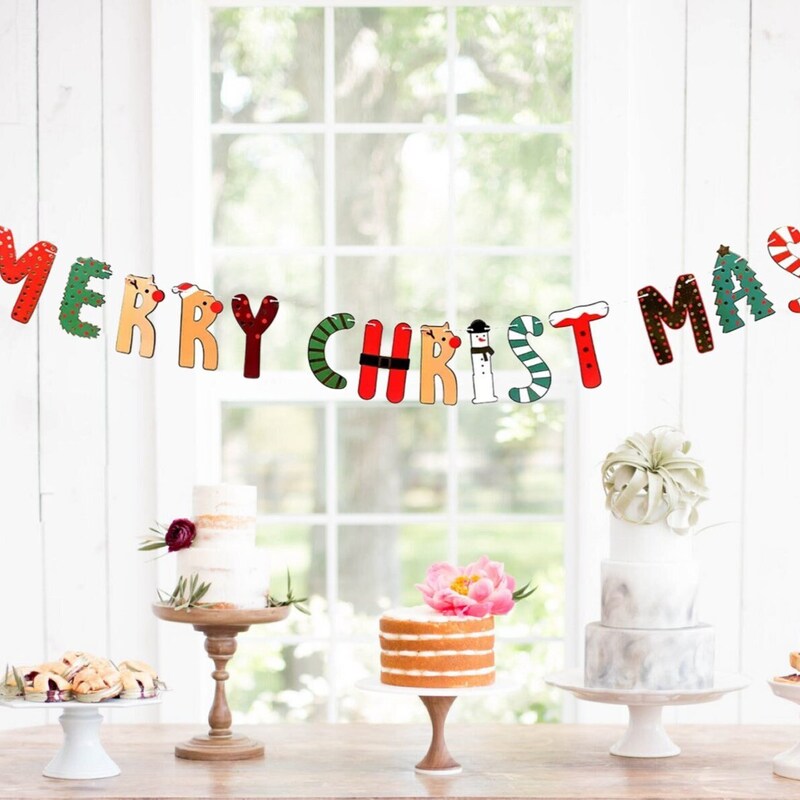 Merry Christmas Banner - Etsy