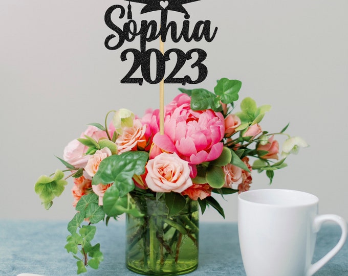 Graduation Centerpiece, Custom Centerpiece, Class of 2024 Gold ...