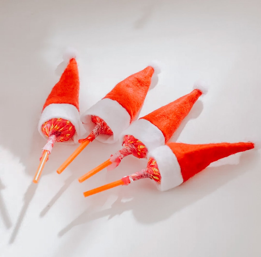 Mini Santa Claus Lollipop Hat, Christmas Candy Cover - Etsy
