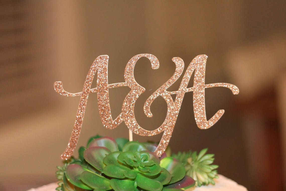 Letters Wedding Cake Topper Monogram cake topper initials | Etsy