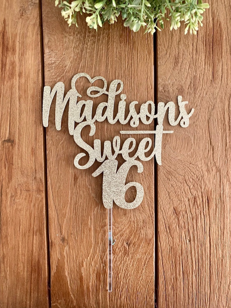 Sweet 16 Cake Topper, Sweet Sixteen Cake Topper, 16 Birthday, Custom ...