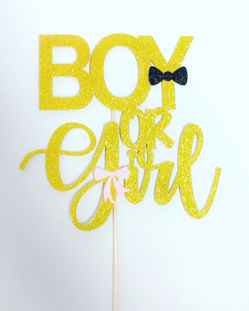 Boy or Girl Cake Topper, Baby Reveal Cake Topper, Baby Shower Cake ...