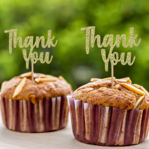 Thank You Cupcake Toppers - Etsy