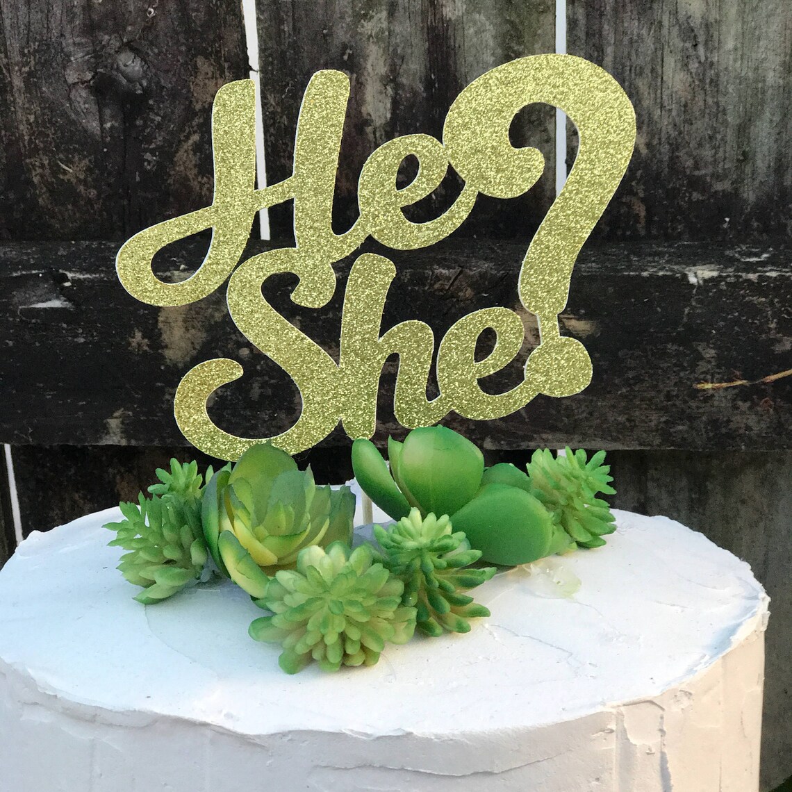 He or She Cake Topper - Gender Reveal Cake Topper, Baby Shower Cake ...