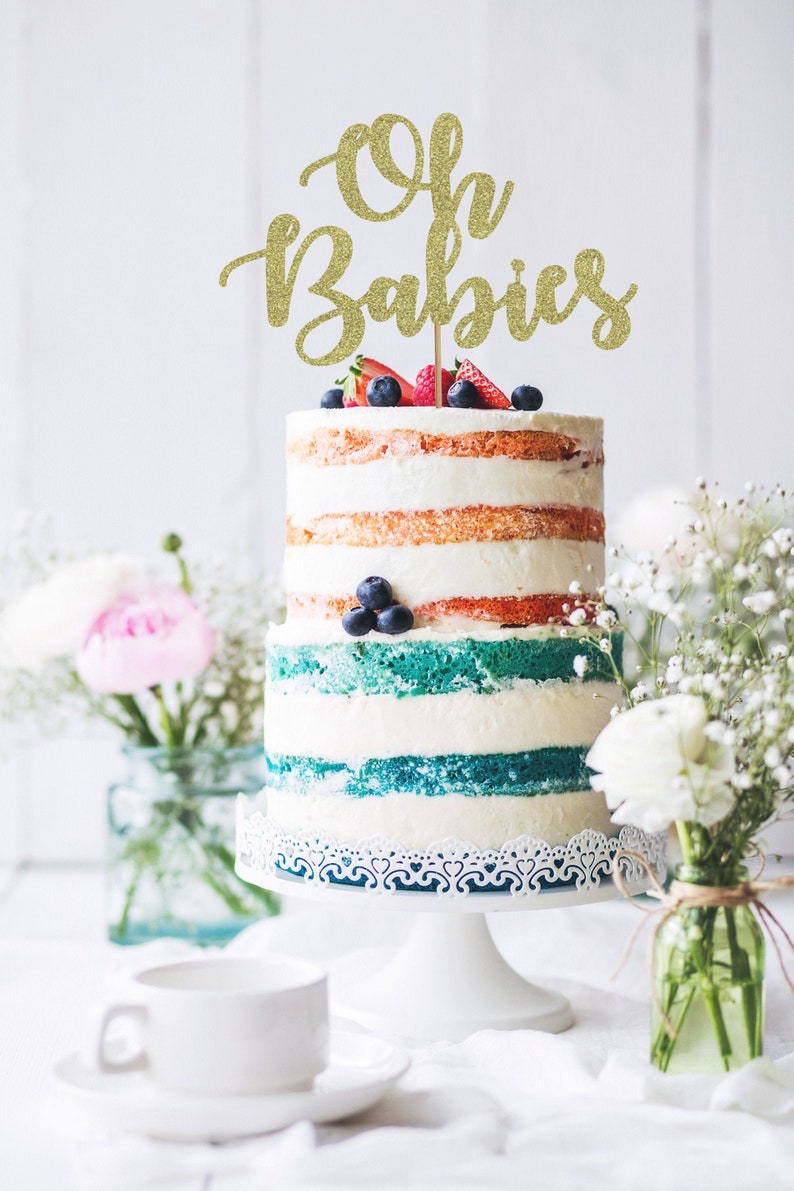 Twins Cake Topper, Oh Babies Baby Cake Topper, Custom Cake Topper ...