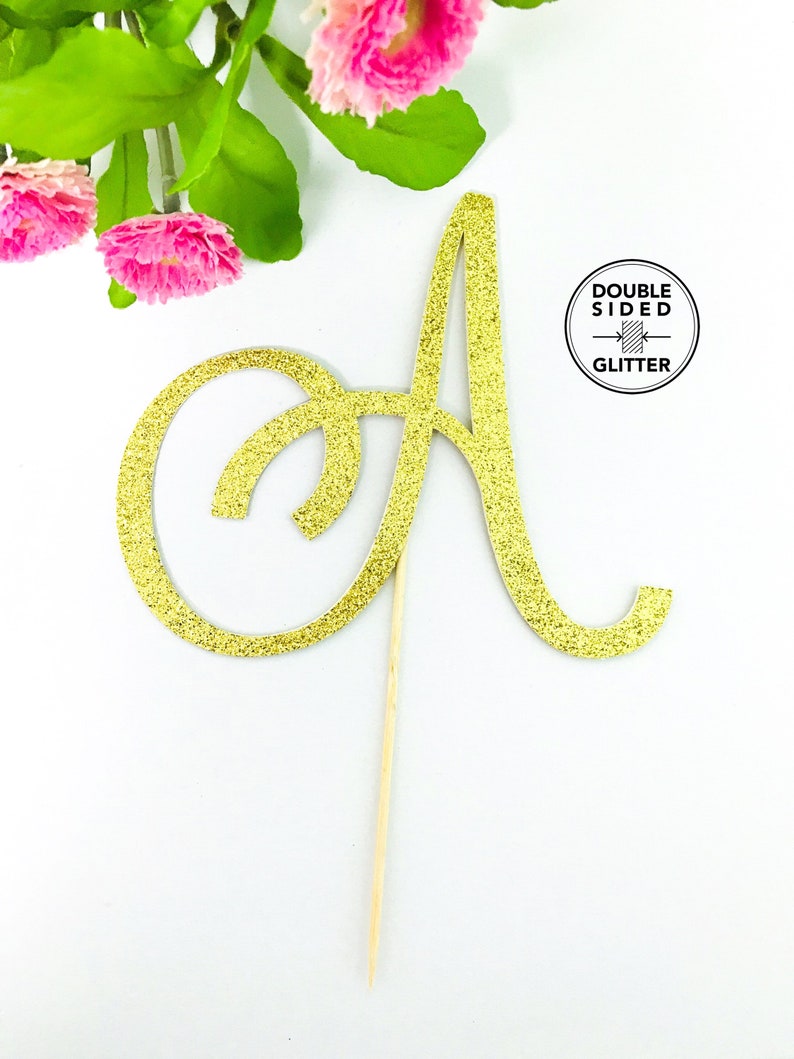 Single Letter Wedding Cake Topper, Monogram Cake Topper, Initial Cake ...