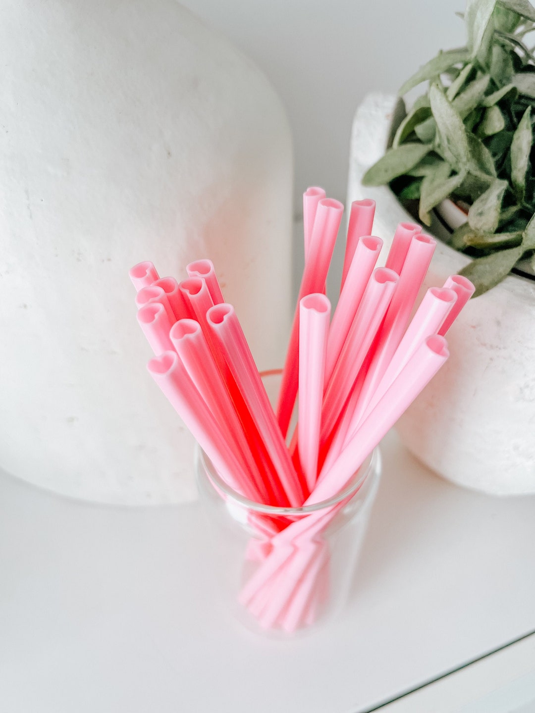 Heart Shaped Straws, 12 Heart Straws, Hearts Shaped Straws, Valentines ...