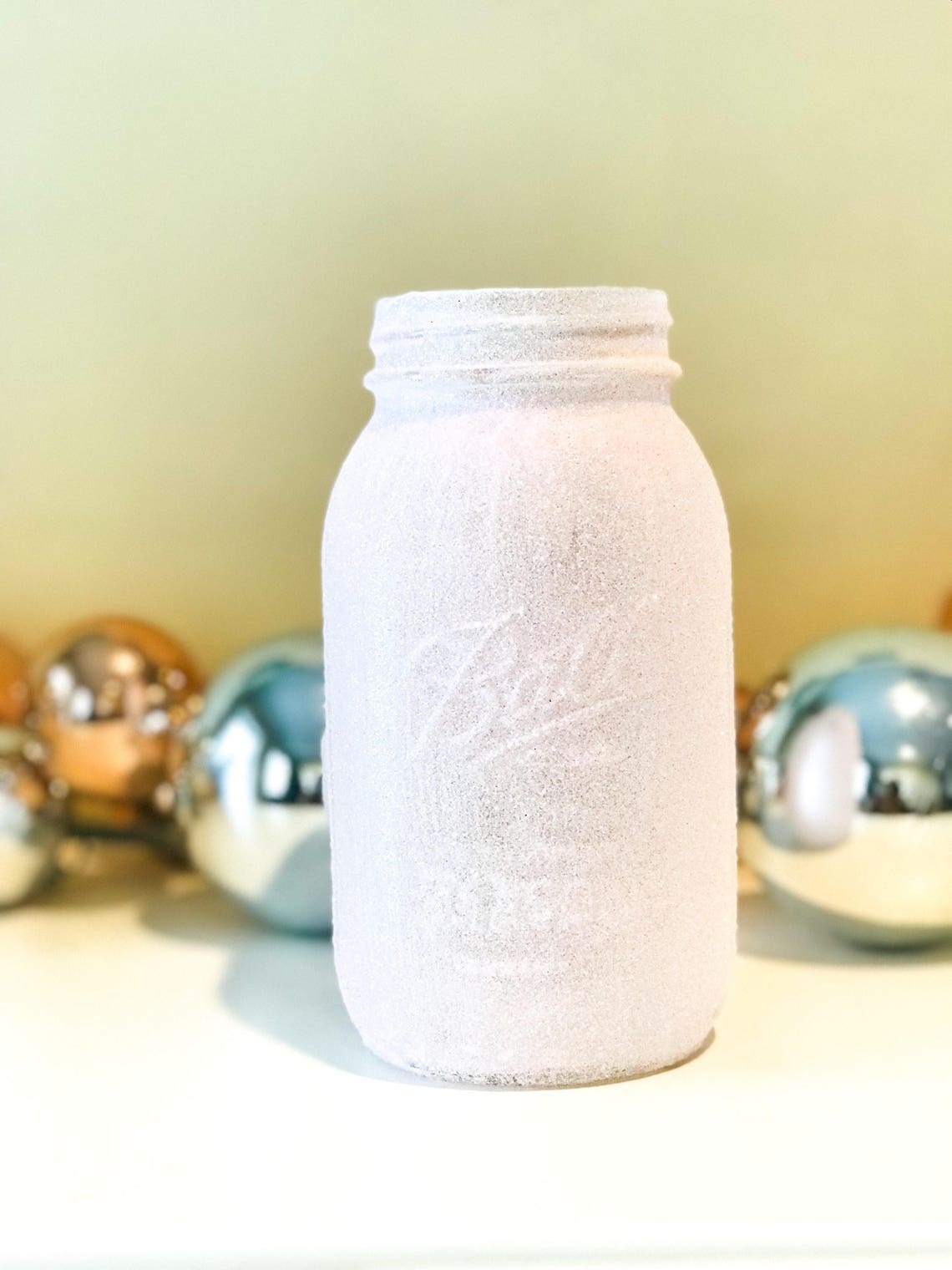 Light Pink Glitter Jar Light Pink Mason Jar Centerpiece - Etsy