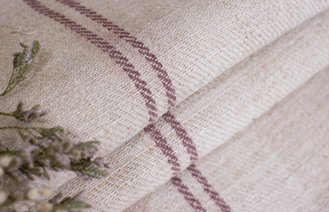 Antique Linen Fabric/ Rust Red Antique Fabric european Grain - Etsy