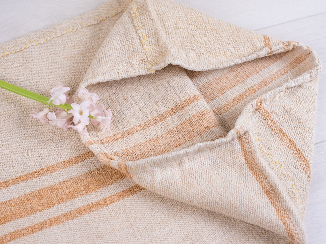 Authentic Grain Sack ANTIQUE 1900' / CARAMEL Stripes Grain Sack / Grain ...