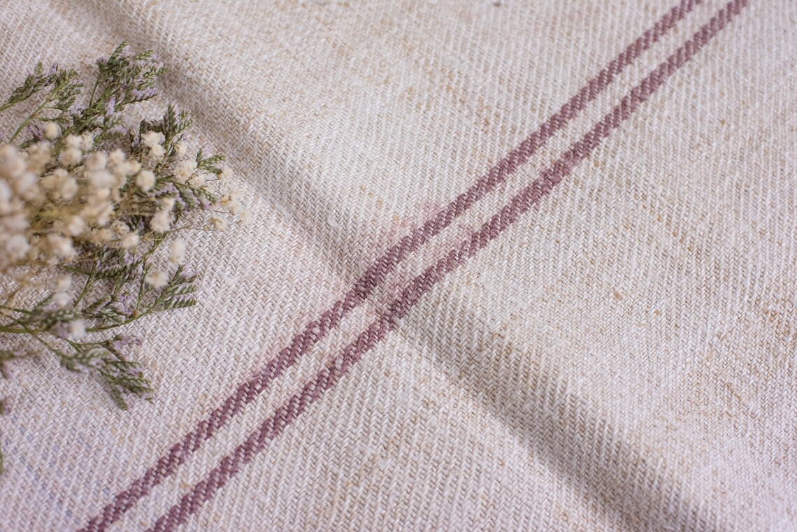 Antique Linen Fabric/ Rust Red Antique Fabric european Grain - Etsy