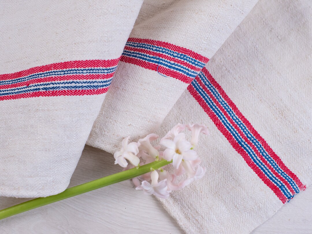 Vintage French Linen Fabric/ Vintage French Fabric/ Drap En Chanvre ...
