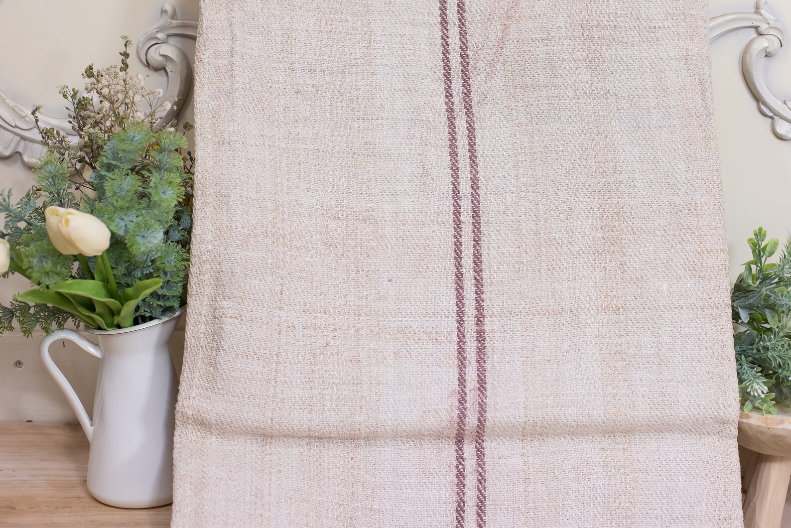 Antique Linen Fabric/ Rust Red Antique Fabric european Grain - Etsy