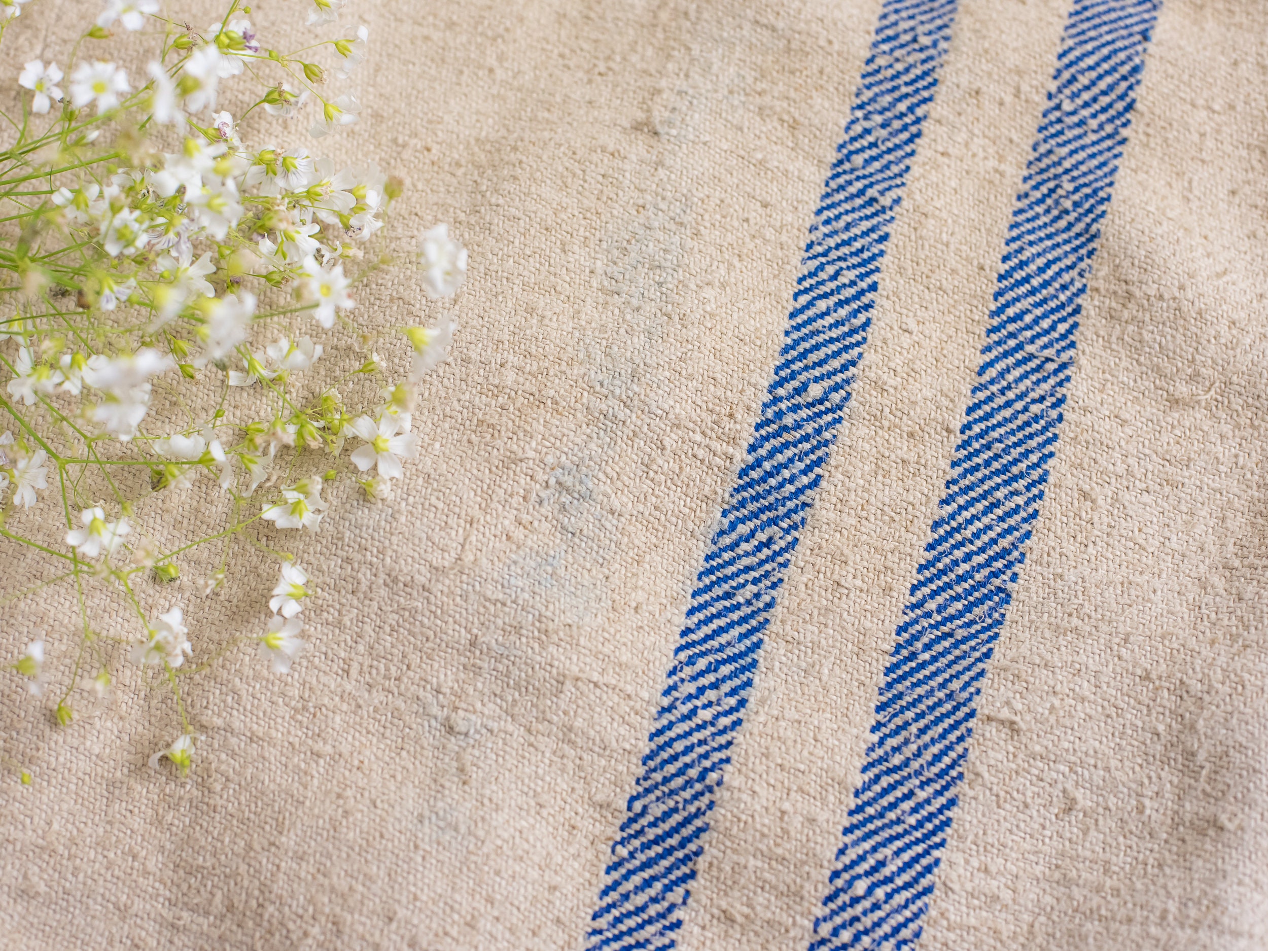 Grain Sack Fabric Blue/ Grain Sack Fabric Blue/ Blue Stripe - Etsy