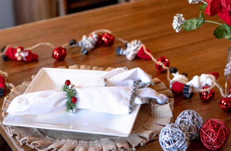 Christmas Place-setting Jingle Bells Napkin Rings Christmas - Etsy