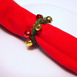 Jingle Bells Napkin Rings, Christmas Napkin Ring, Christmas Table Decor ...