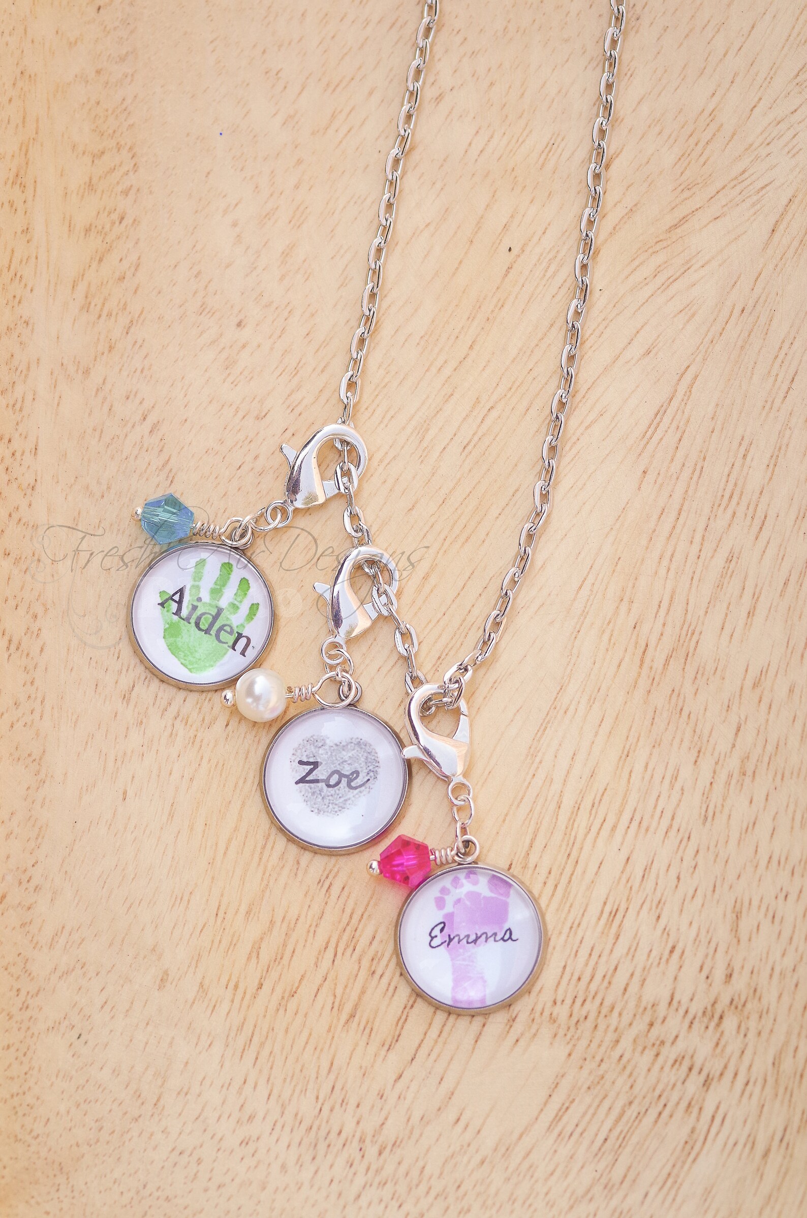 Fingerprint Charm, Photo Charm, Clip on Bracelet Charm, Personalized ...