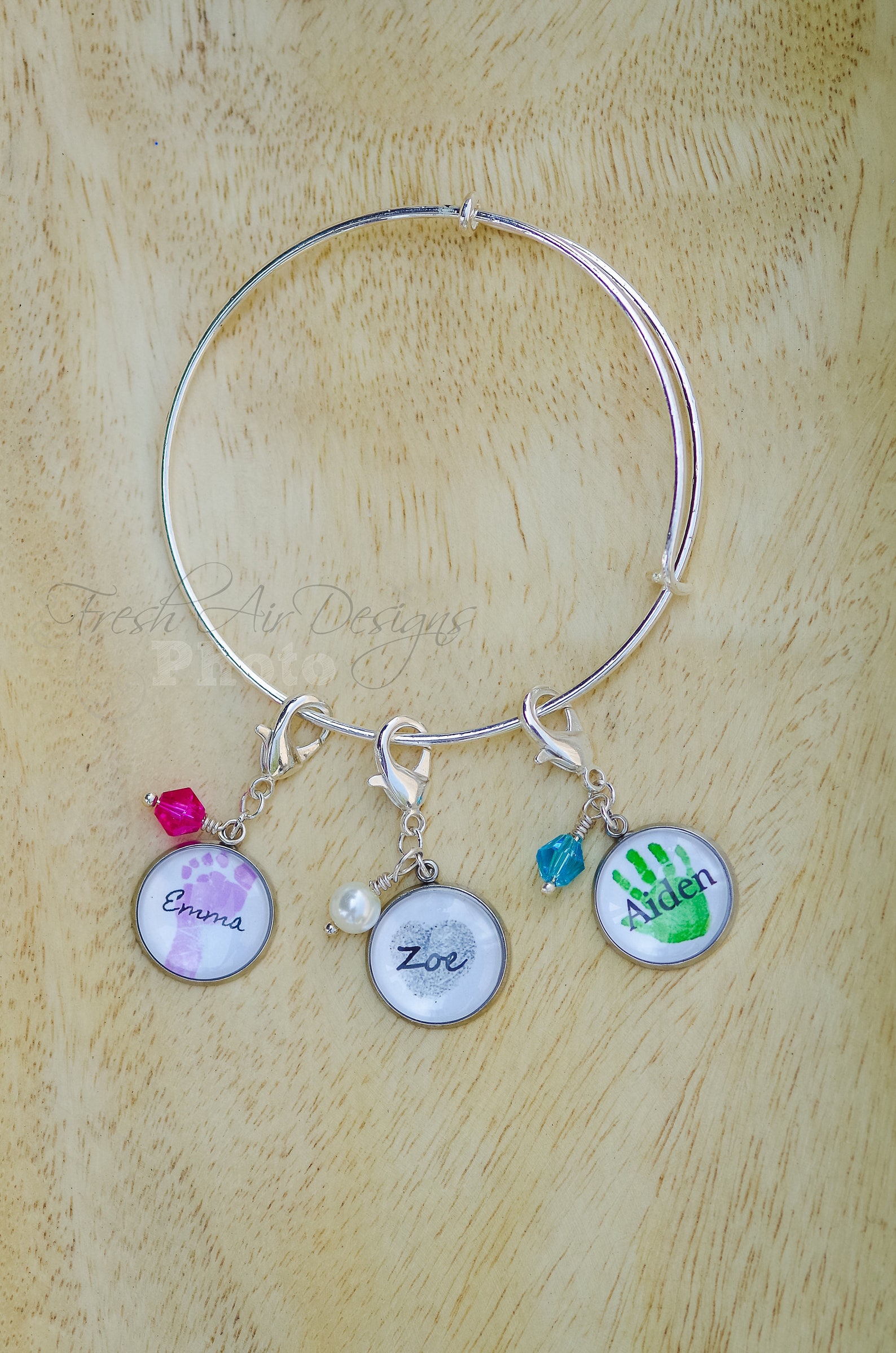Fingerprint Charm, Photo Charm, Clip on Bracelet Charm, Personalized ...