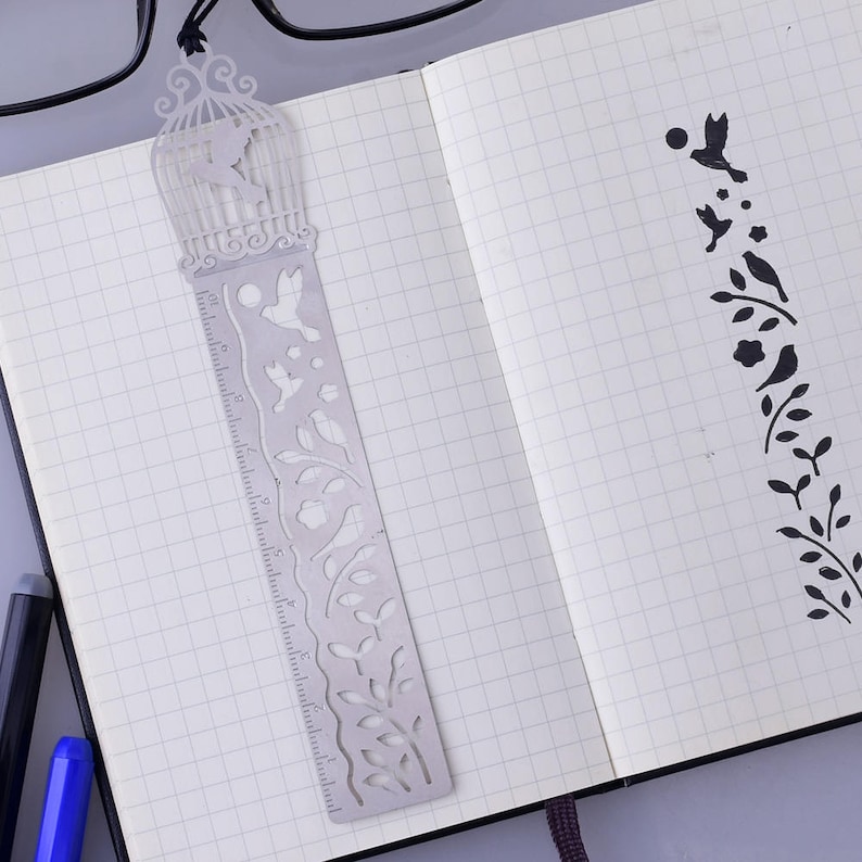 Metal Metal Bookmark Template Ruler Journal Stencils Daily | Etsy