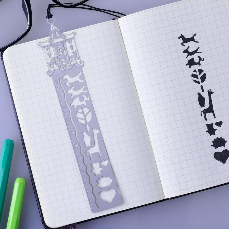 Metal Metal Bookmark Template Ruler Journal Stencils Daily - Etsy