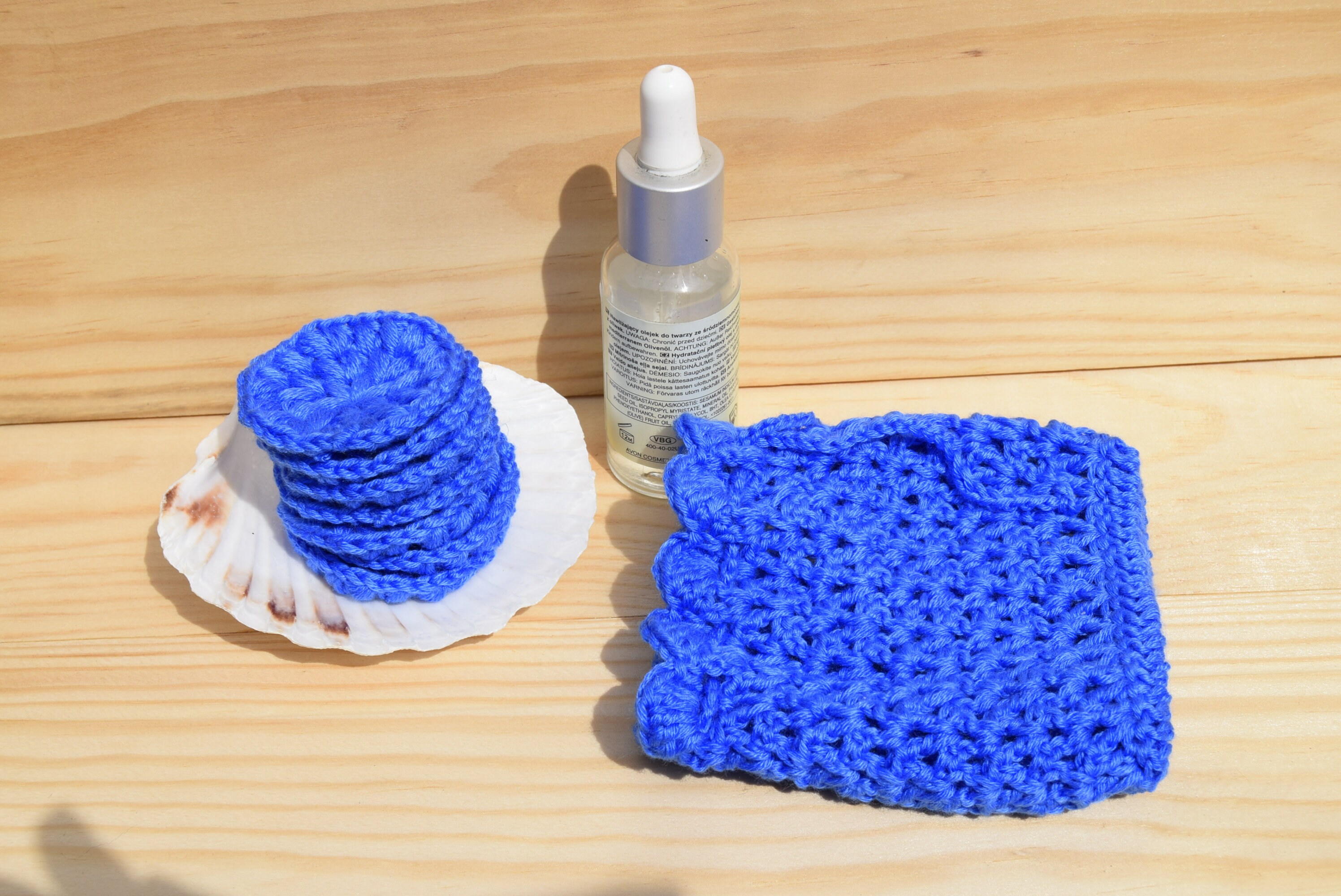 Cotton Face Pads, Set of 7, Face Scrubbies, Crocheted Laundry Bag ...