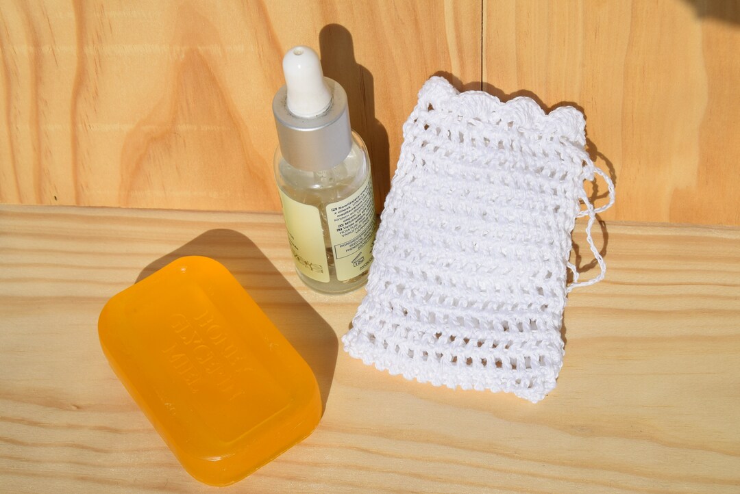 Cotton Face Pads, Set of 6, Face Scrubbies, Crocheted Laundry Bag ...