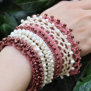 Crochet Lace,beaded Cuff Bracelet,romantic Boho,hipster Bracelet,boho ...