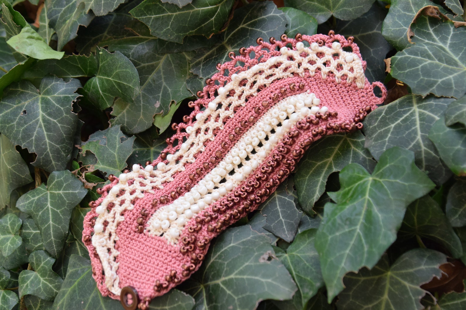 Crochet Lace,beaded Cuff Bracelet,romantic Boho,hipster Bracelet,boho ...