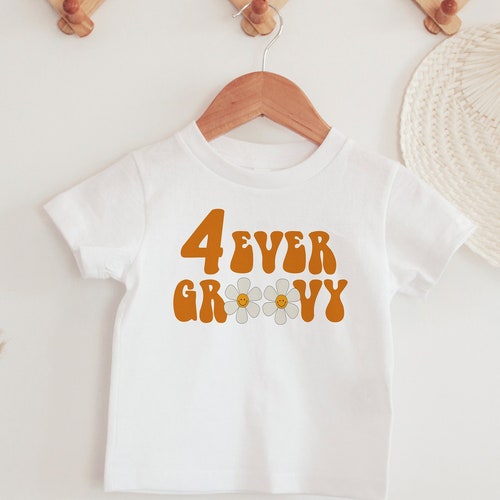 Four Ever Groovy Daisy SVG Girl's 4th Birthday SVG - Etsy