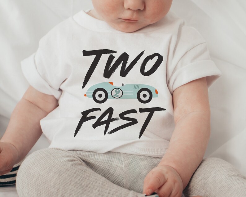 Two Fast Birthday Shirt Race Car Birthday Shirt 2nd Birthday - Etsy