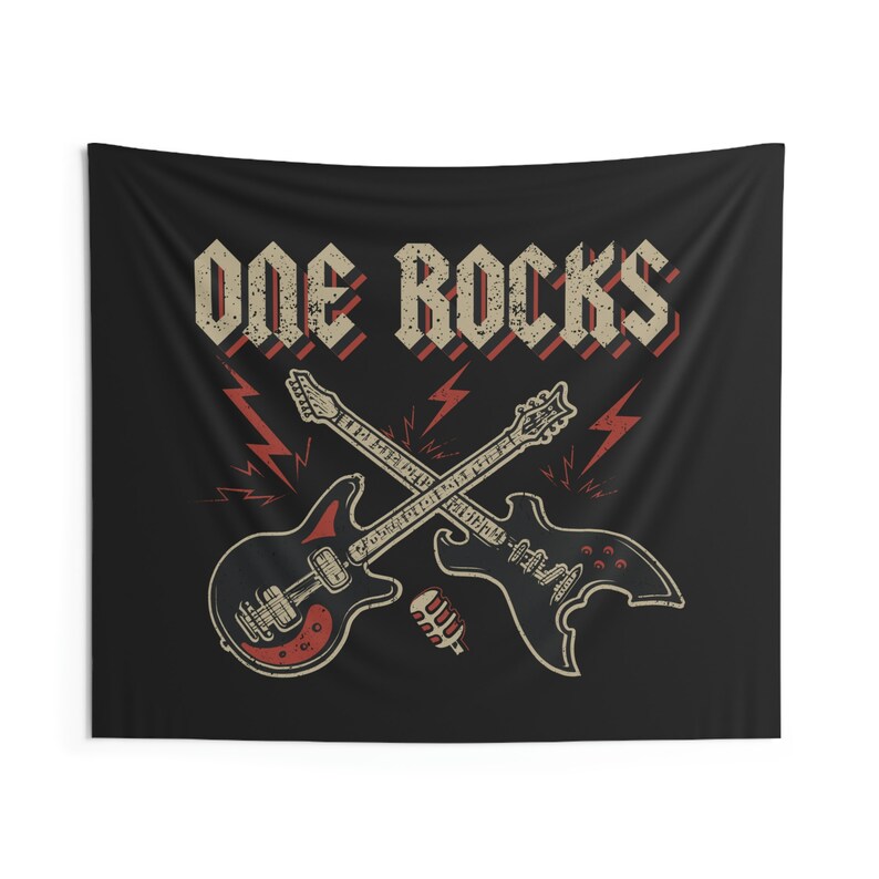Rock and Roll Birthday Backdrop One Rocks Birthday Banner - Etsy