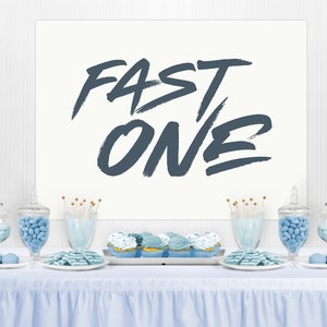 Fast One Birthday Backdrop, Race Car Birthday Banner, Race Car Birthday ...