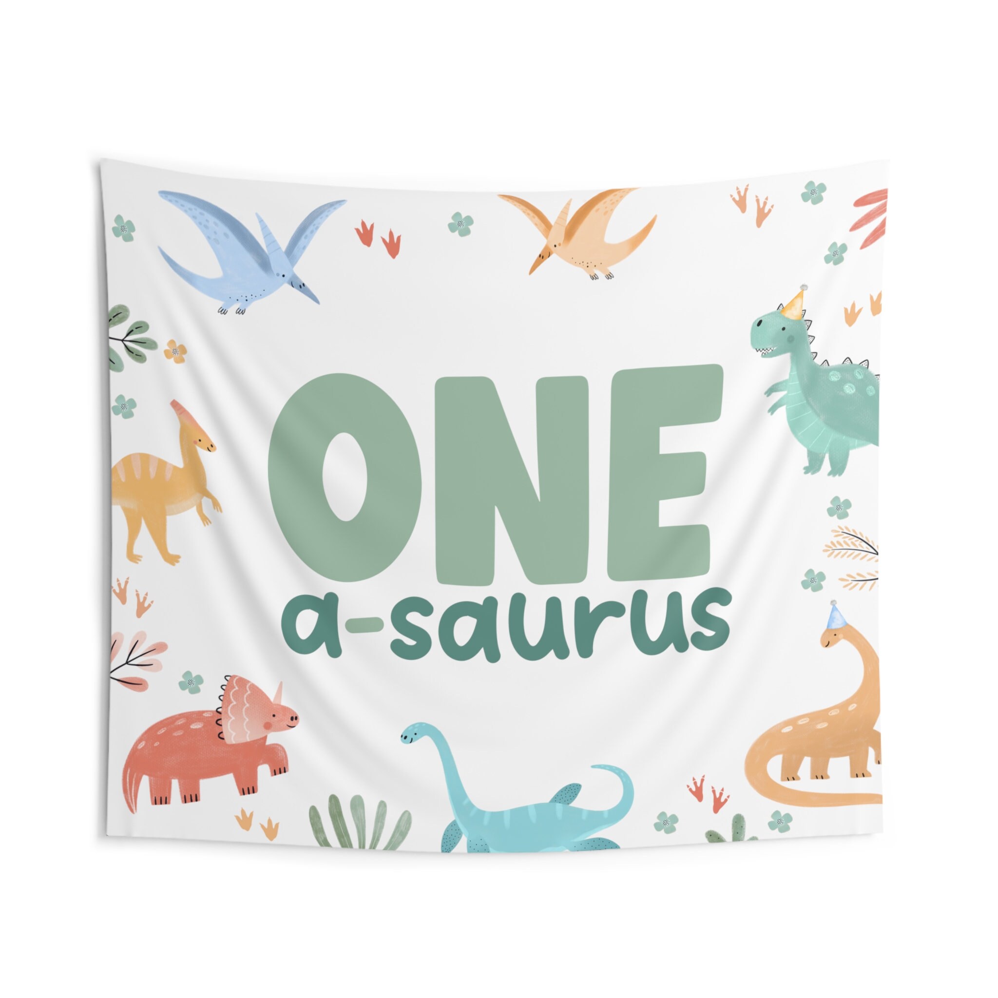 One-a-saurus Birthday Backdrop: Dinosaur 1st Birthday Party Decor - Etsy