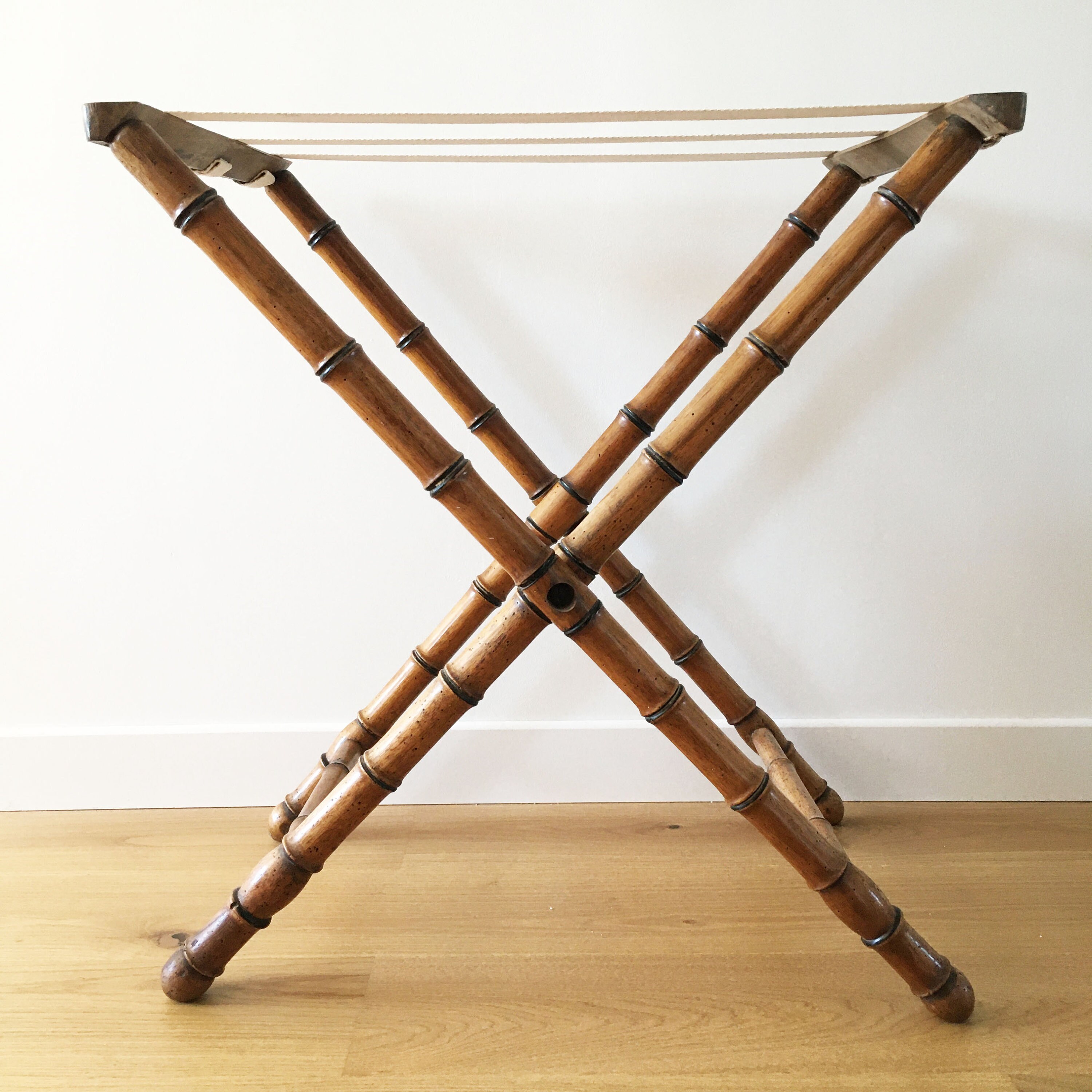 Table - vintage bamboo folding trestle