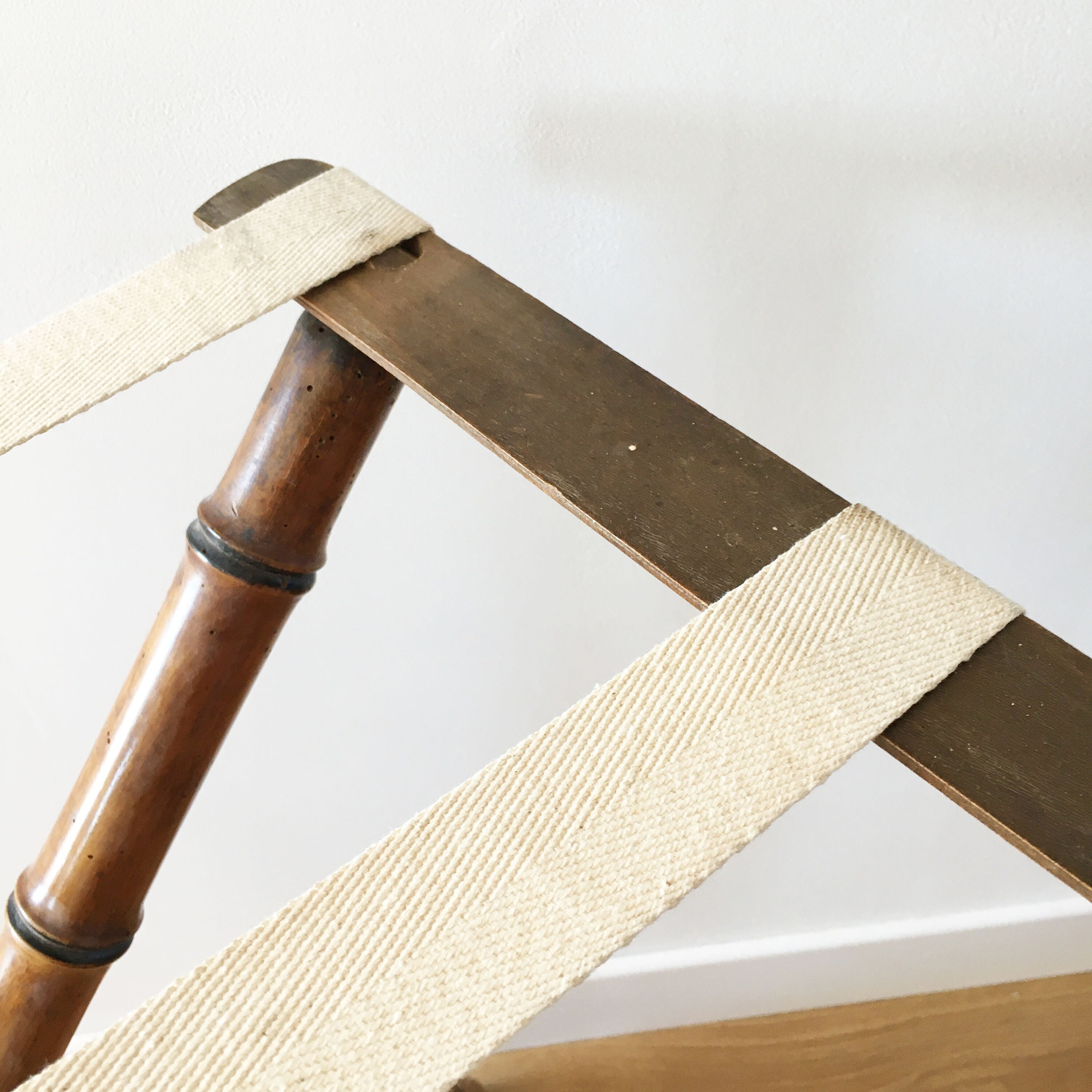 Table - vintage bamboo folding trestle