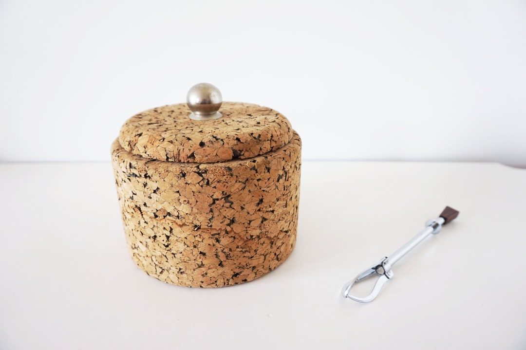 Cork Ice Bucket and Its Vintage 1970 Ice Cube Tongs - Etsy
