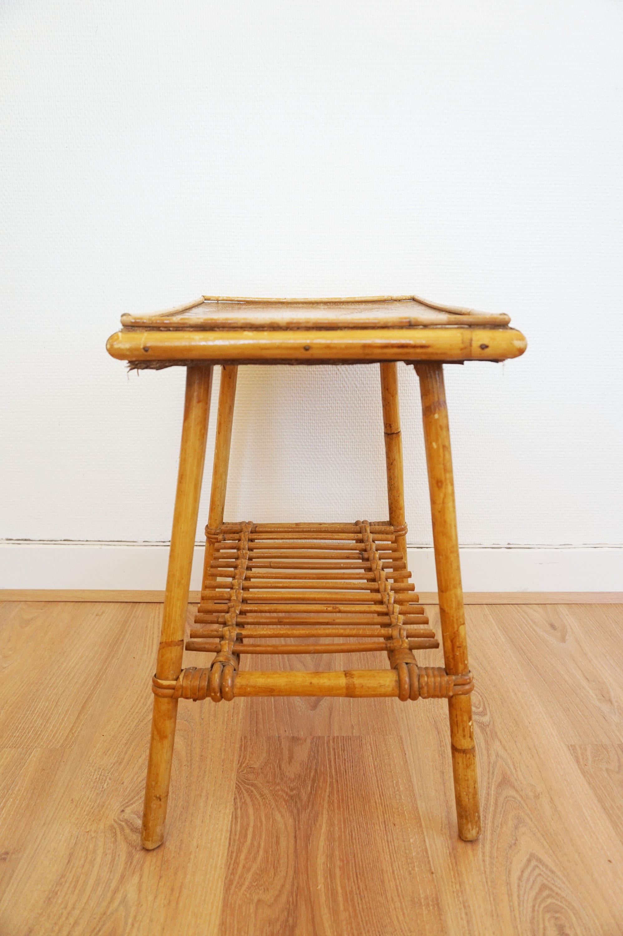Vintage rattan side table